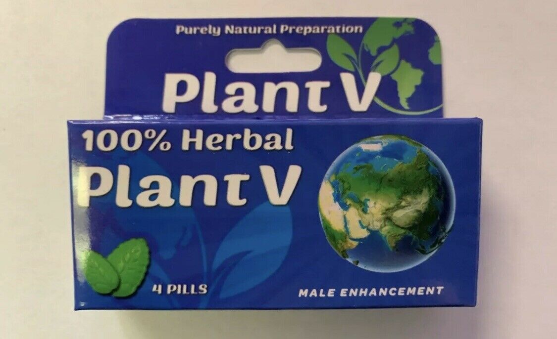 Plant V 100 Herbal Male Sexual Enhancement Supplement 4 Pills Per Box