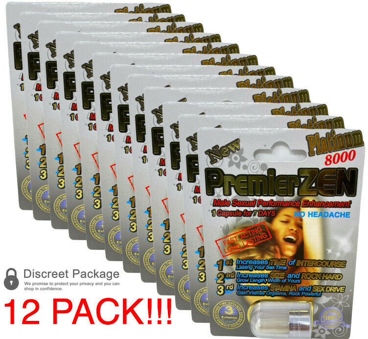 12x Premierzen Platinum 8000 Sexual Male Enhancement Complement 100