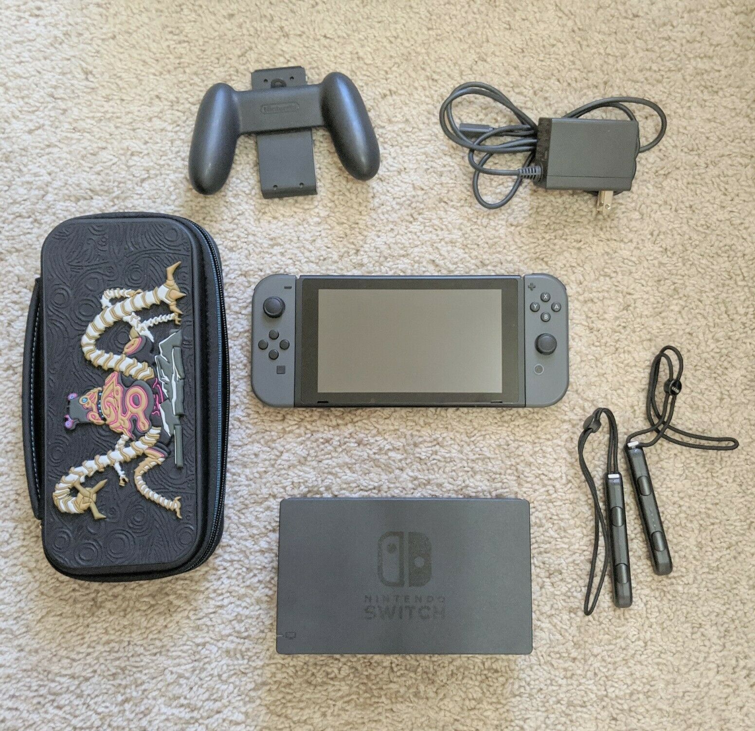Nintendo Switch 32gb Grey Console With Grey Joy Cons With Case